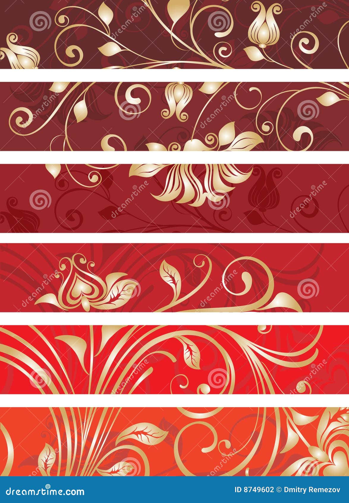 Decorative floral panels stock vector. Illustration of scroll - 8749602