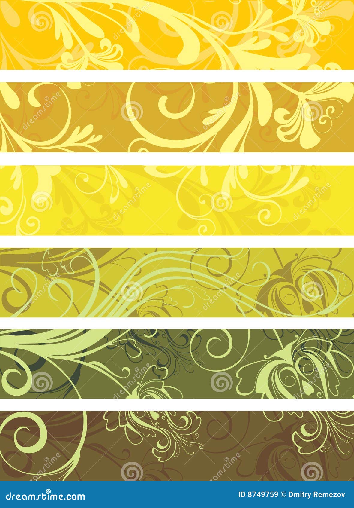 Decorative floral panels stock vector. Illustration of classic - 8749759