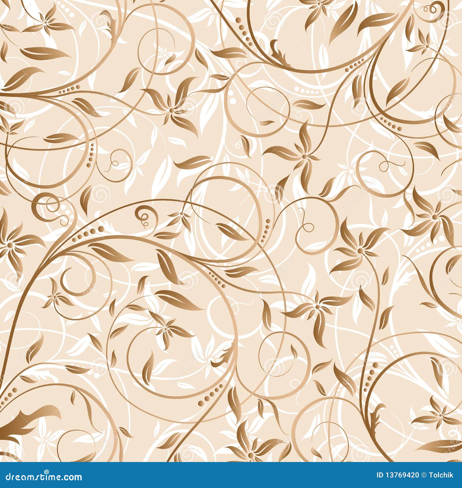 Decorative floral pattern, stock vector. Illustration of floral - 13769420