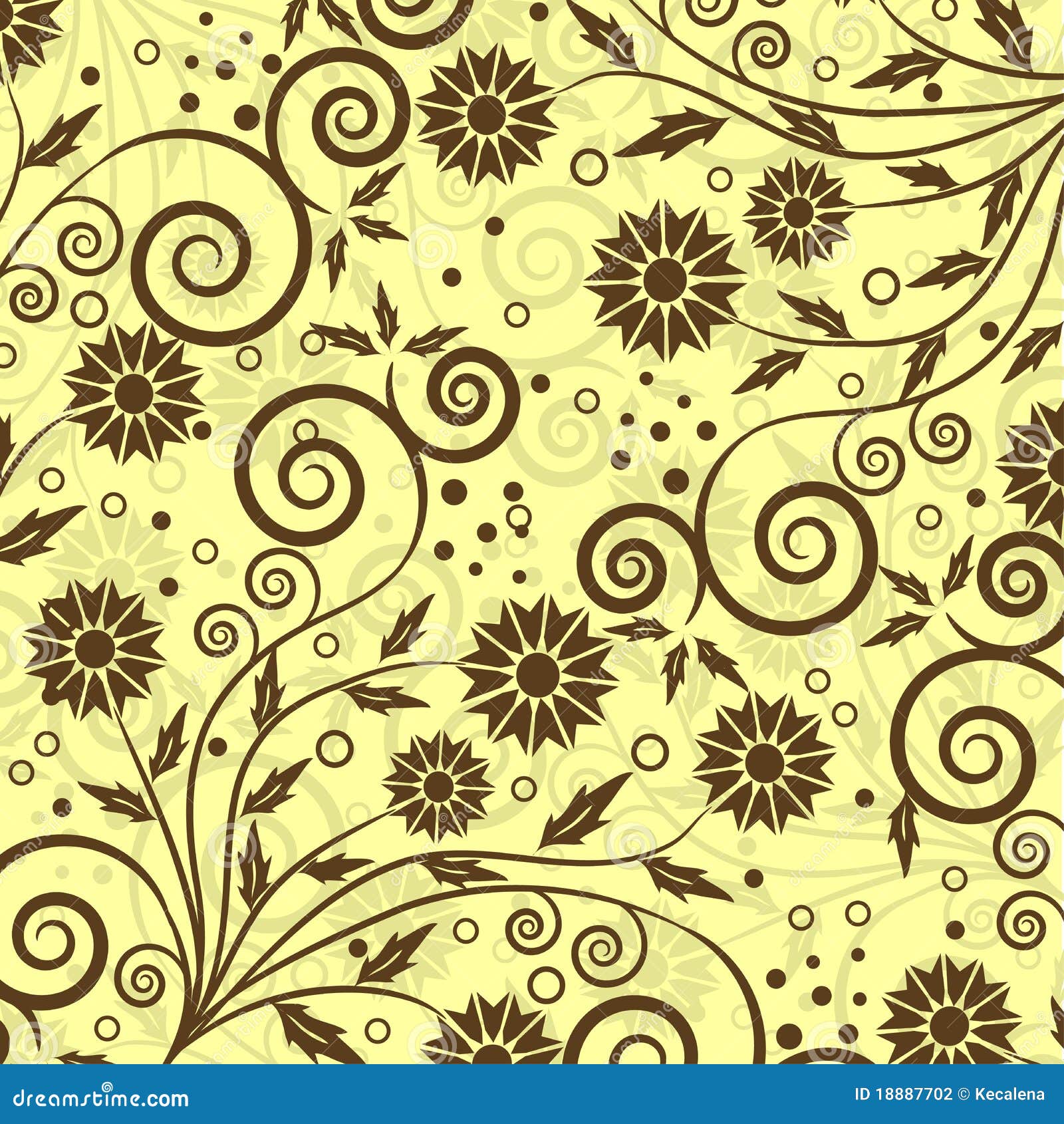 Decorative floral pattern, stock vector. Illustration of branches ...