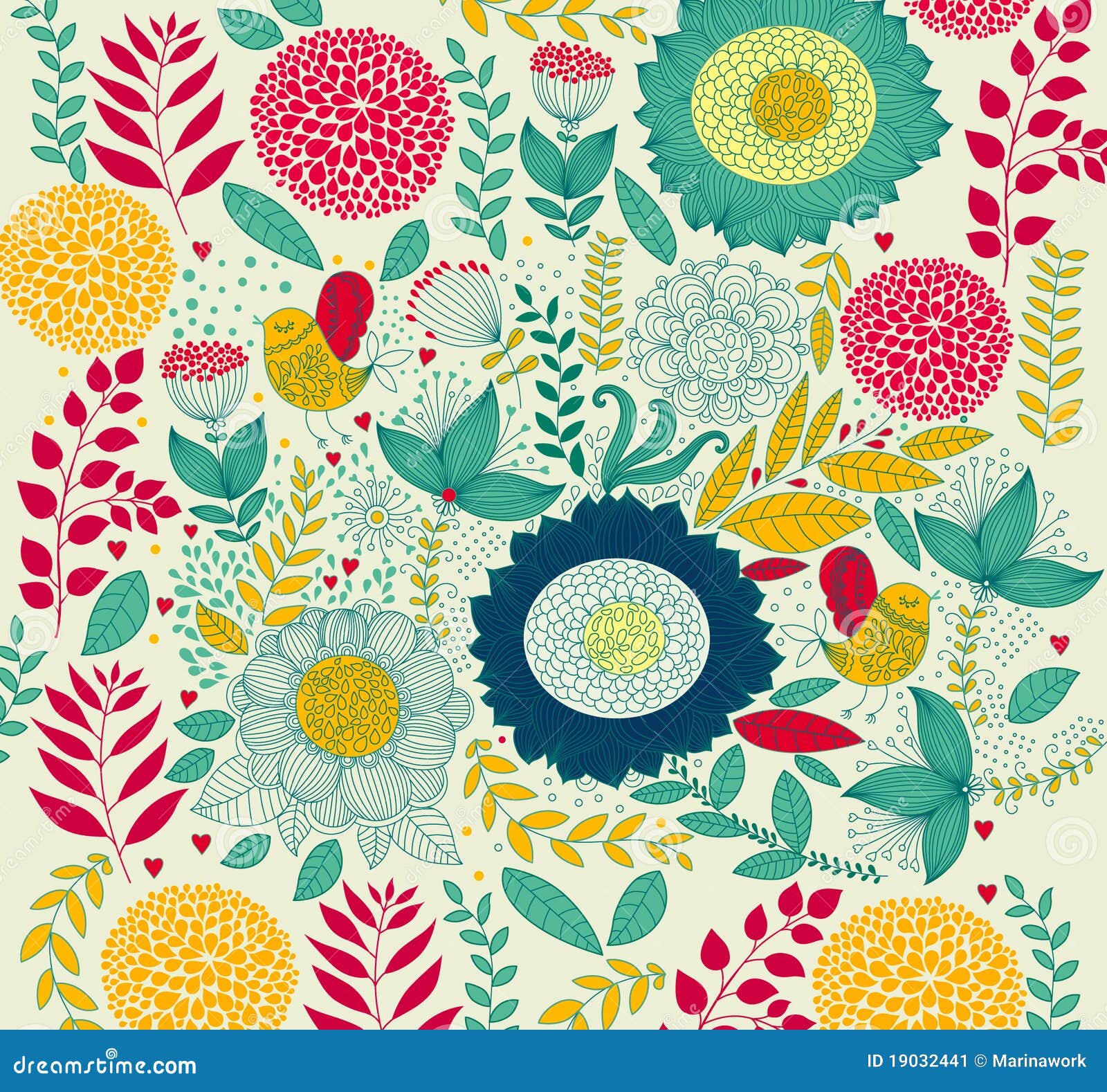 Decorative floral pattern stock vector. Illustration of floral - 19032441