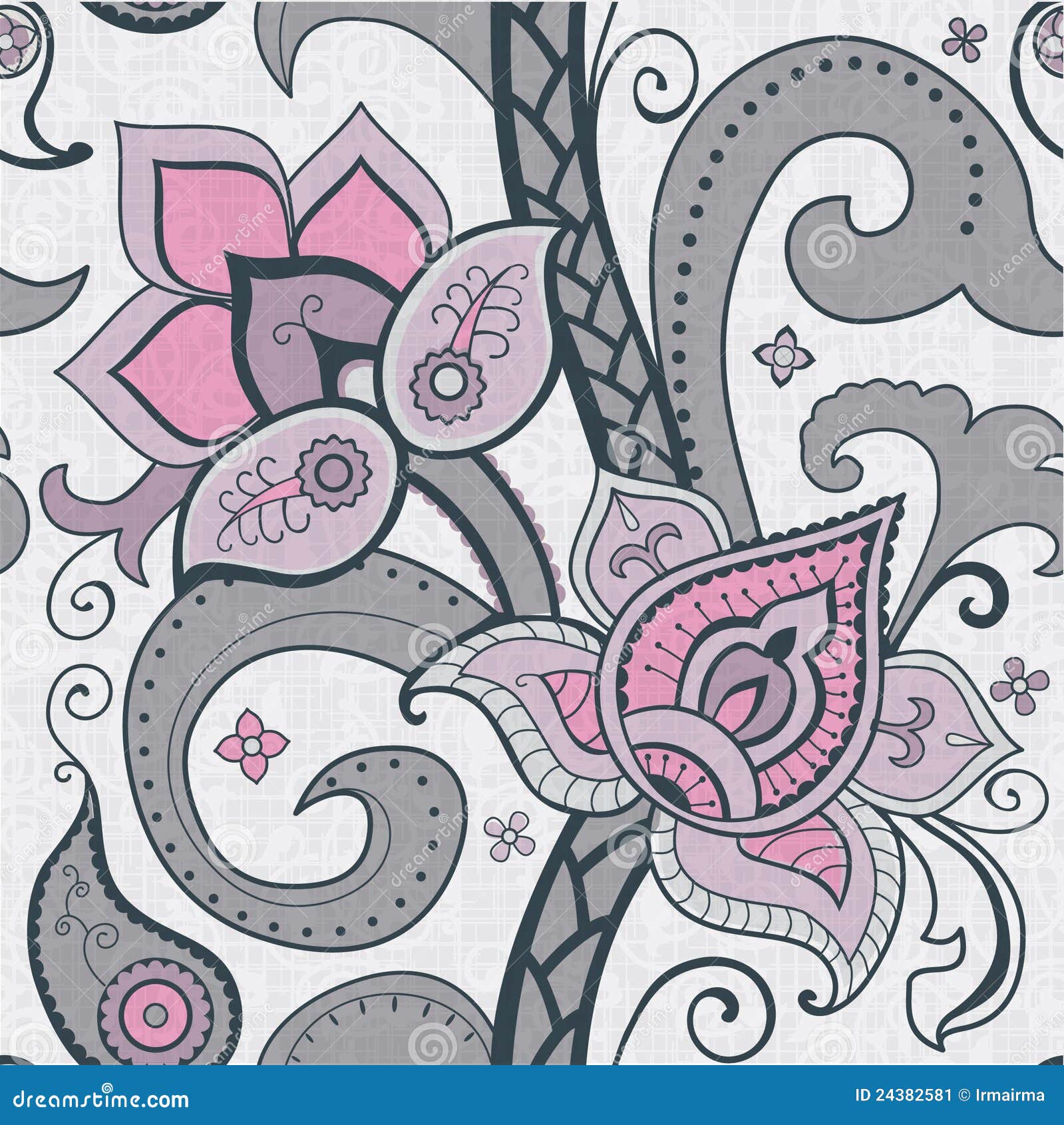 Decorative floral pattern stock vector. Illustration of paisley - 24382581