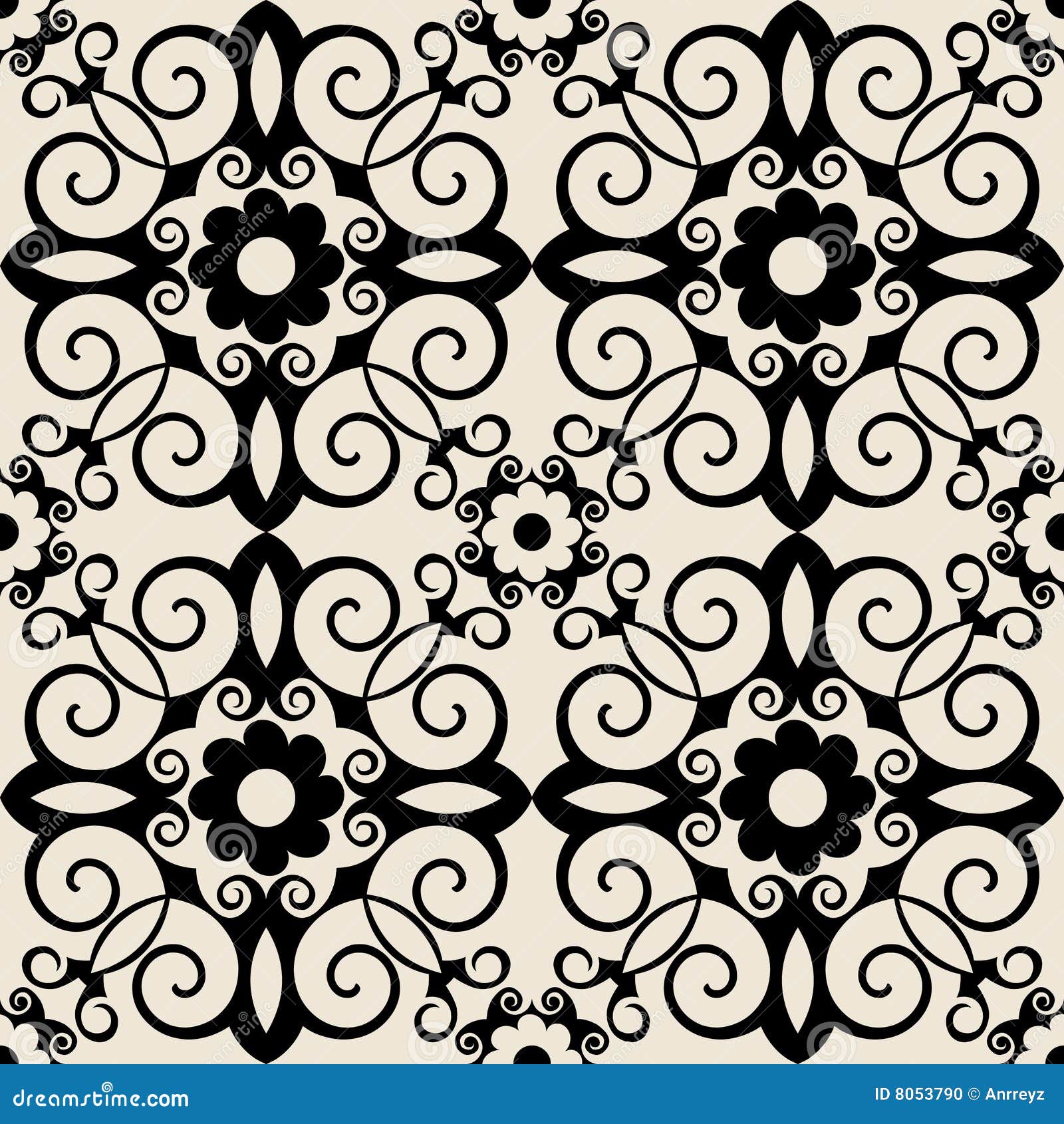 Decorative floral pattern stock vector. Illustration of drawing - 8053790