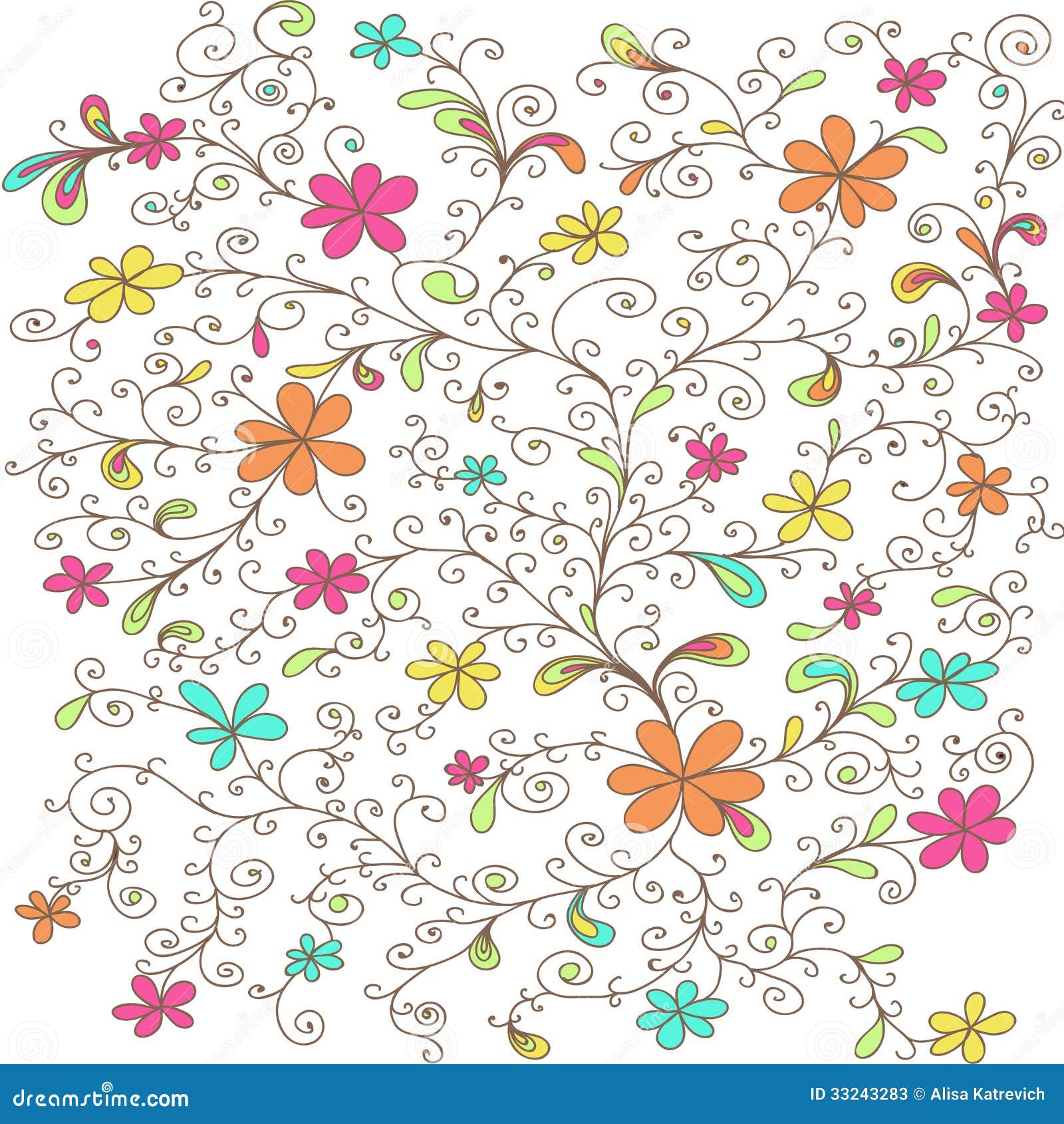 Decorative Floral Pattern Colored Stock Vector - Illustration of ...