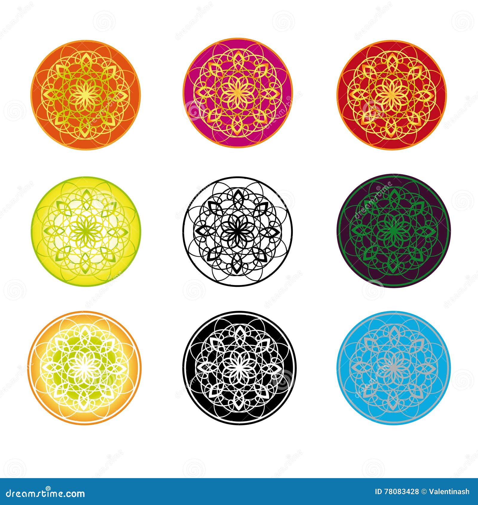 Decorative Floral Round Pattern Stock Vector - Illustration of flower ...