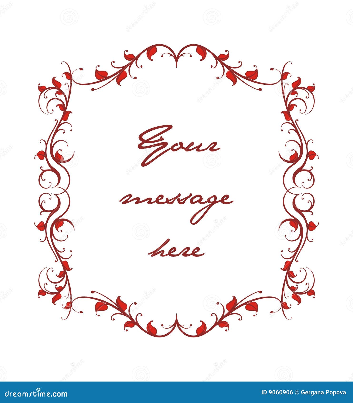 Decorative Floral Text Panel Stock Vector - Illustration of filigree ...