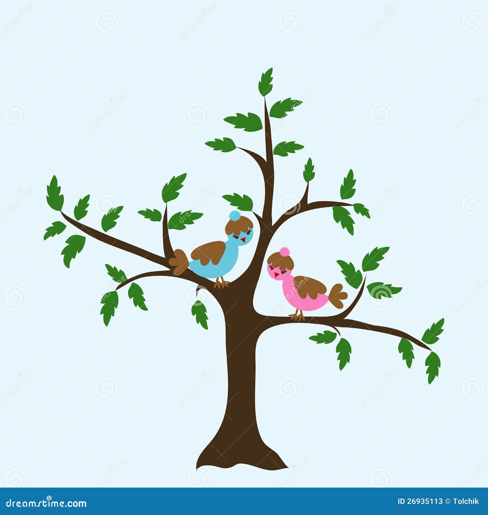 Decorative Floral Tree and Bird, Vector Stock Vector - Illustration of ...