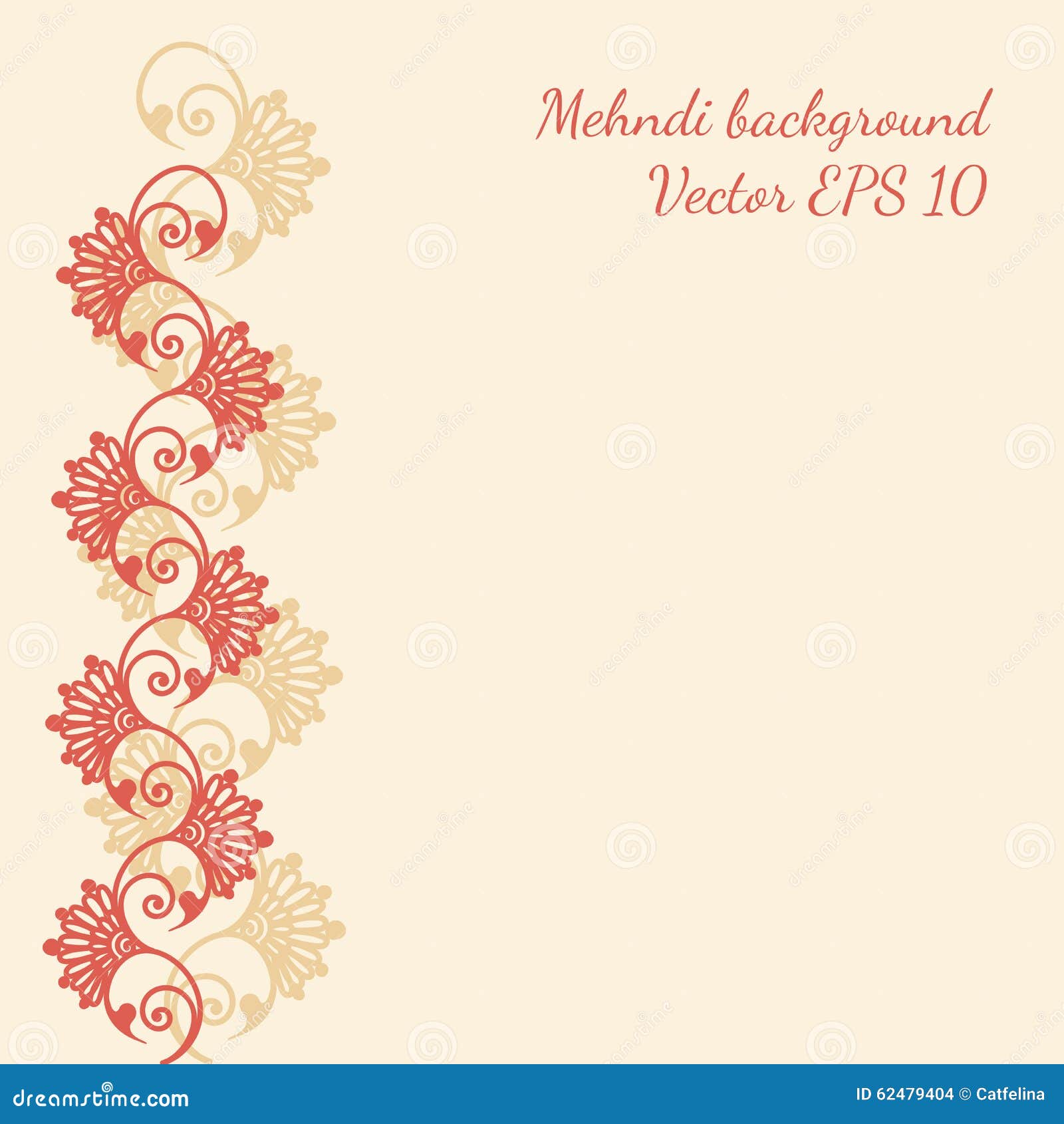 Decorative Flower Background with Mehndi Pattern Stock Vector ...