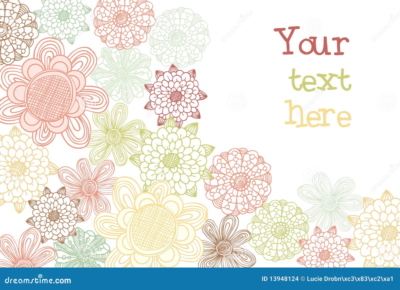 Decorative flower card stock vector. Illustration of birthday - 13948124