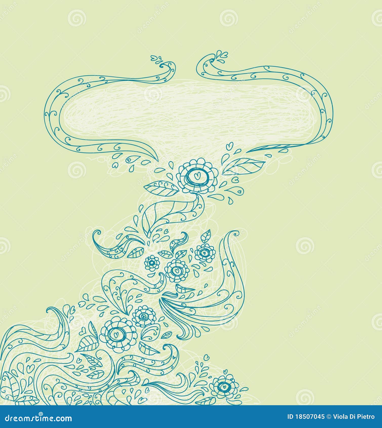 Decorative flower card stock vector. Illustration of heart - 18507045