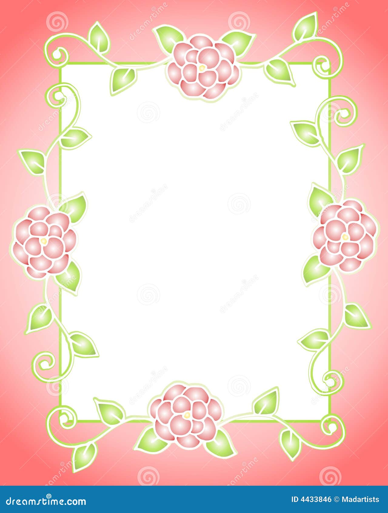 Decorative Flower Frame or Border Stock Illustration - Illustration of ...