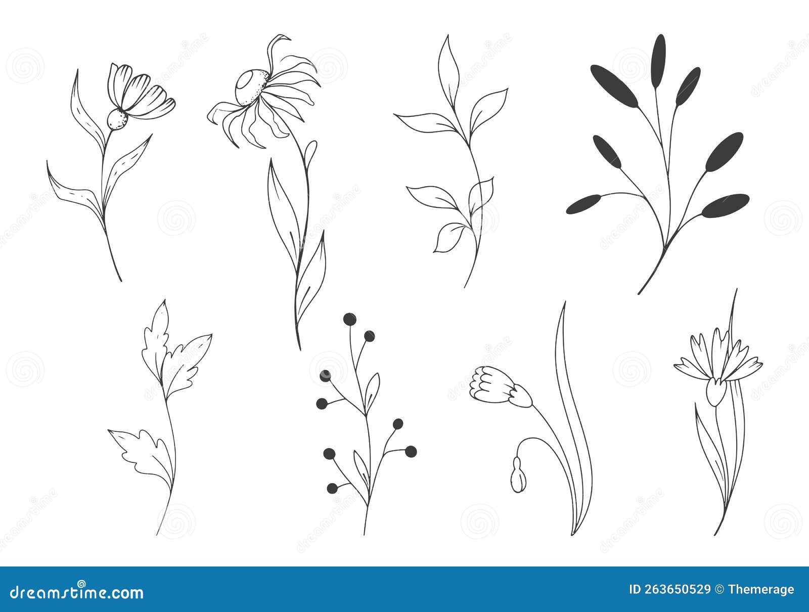 Decorative Flower Set in Vector and Illustration Stock Vector ...