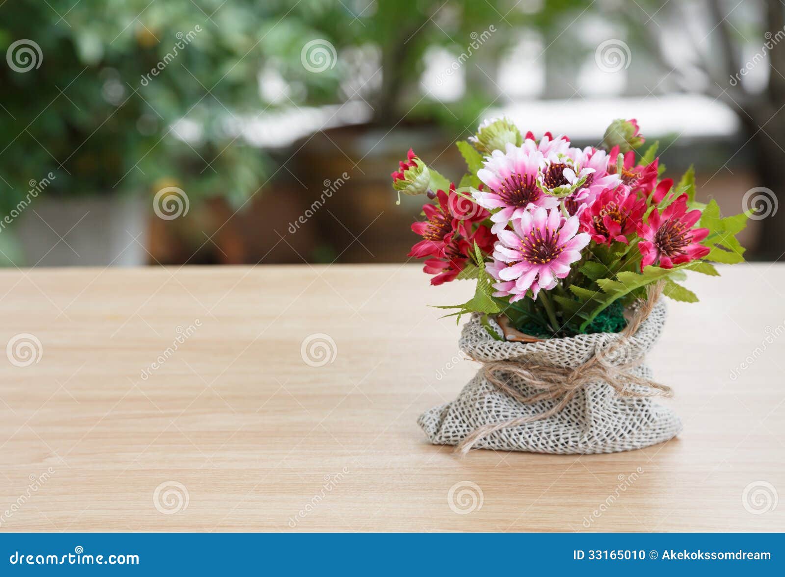 Decorative Flower on Wooden Desk Stock Photo - Image of flower, gift ...