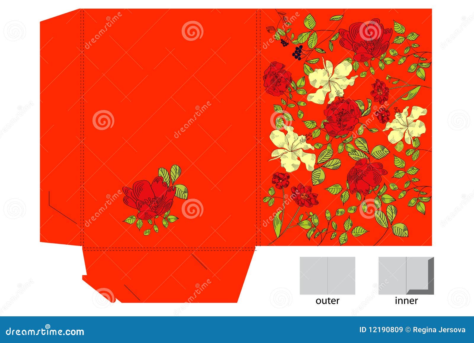 Decorative Folder with Floral Pattern Stock Vector - Illustration of ...