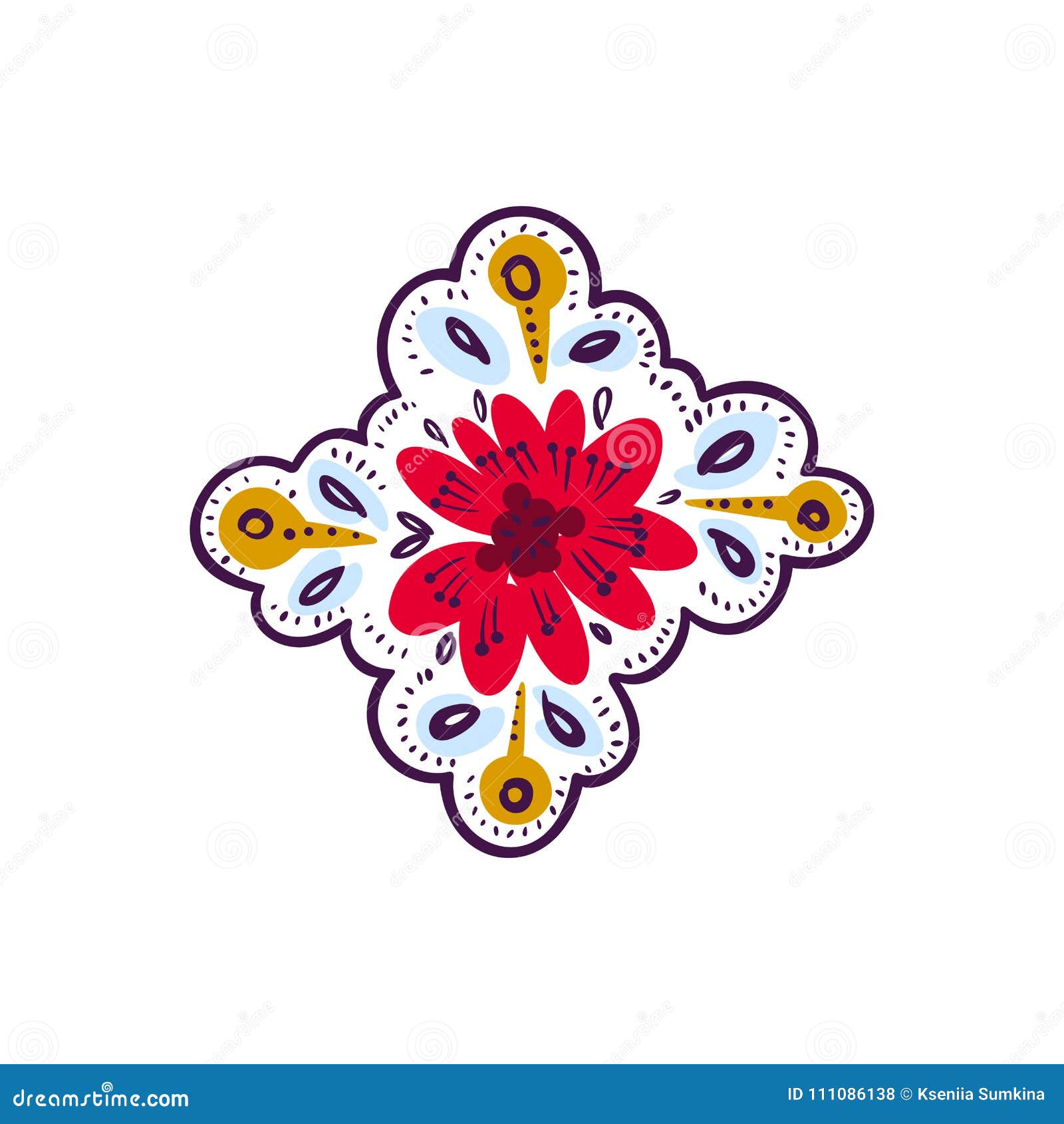 Folk Pattern Element. Eastern European Print Stock Illustration ...