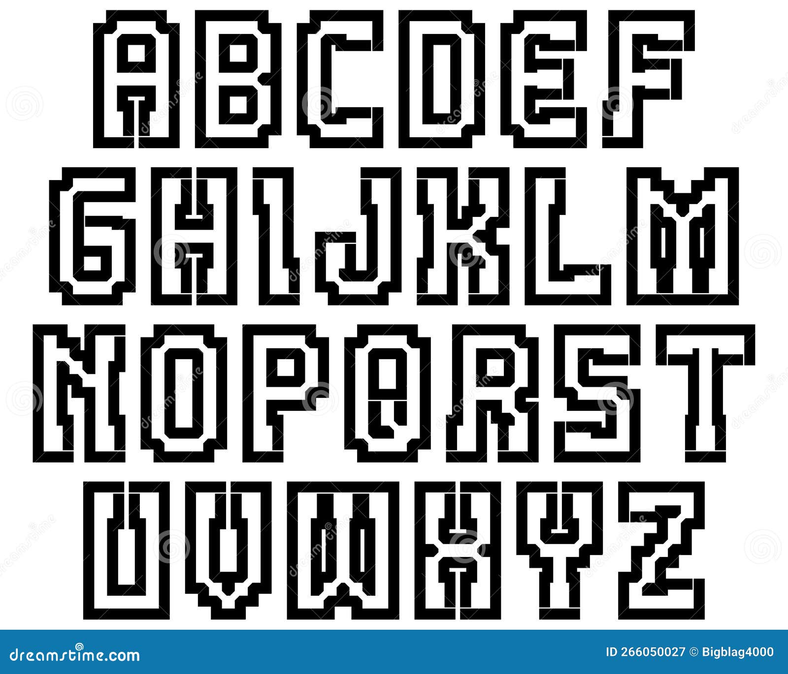 Decorative Font.Custom Vector Alphabet. Stock Vector - Illustration of ...