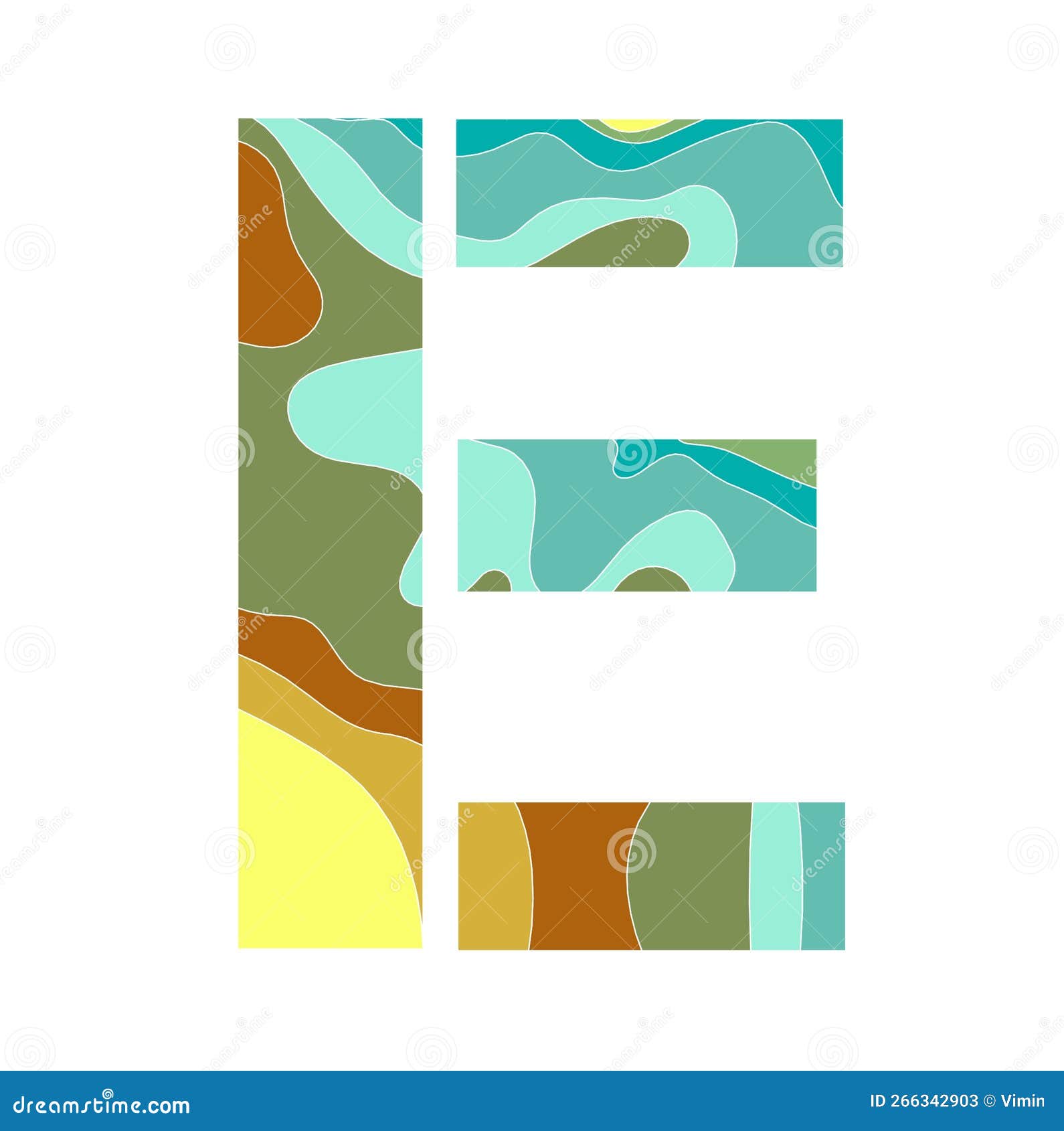 Collection of Letters with a Pattern of Wavy Multicolored Lines. the ...