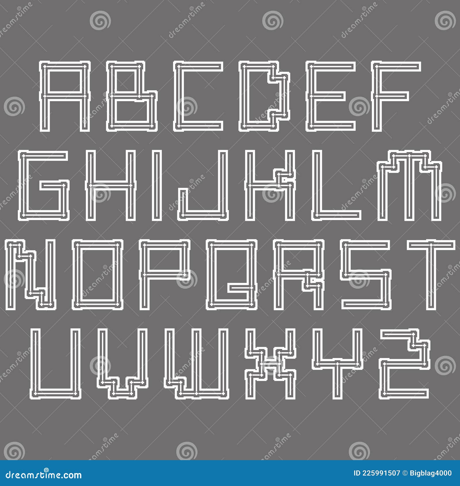 Decorative Font.Vector Art Alphabet On Grey Background. | CartoonDealer ...