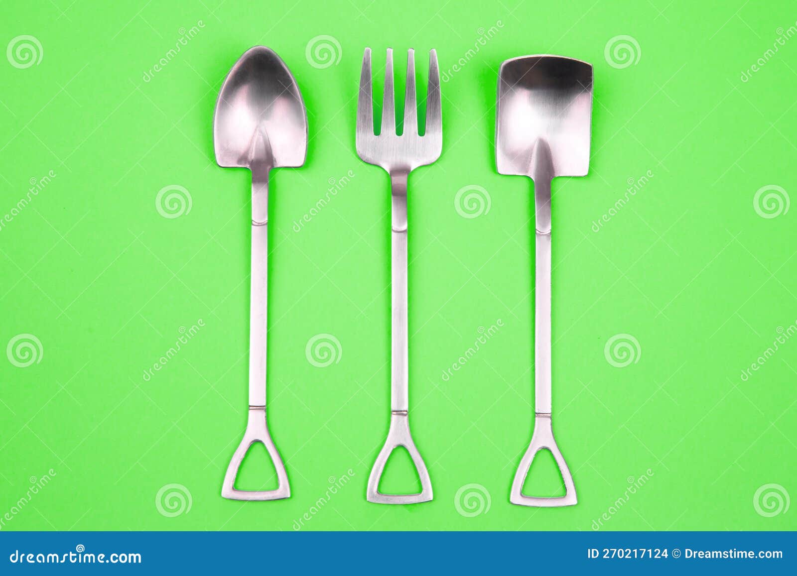 Decorative Fork and Spoons in the Form of Spades on a Colored ...