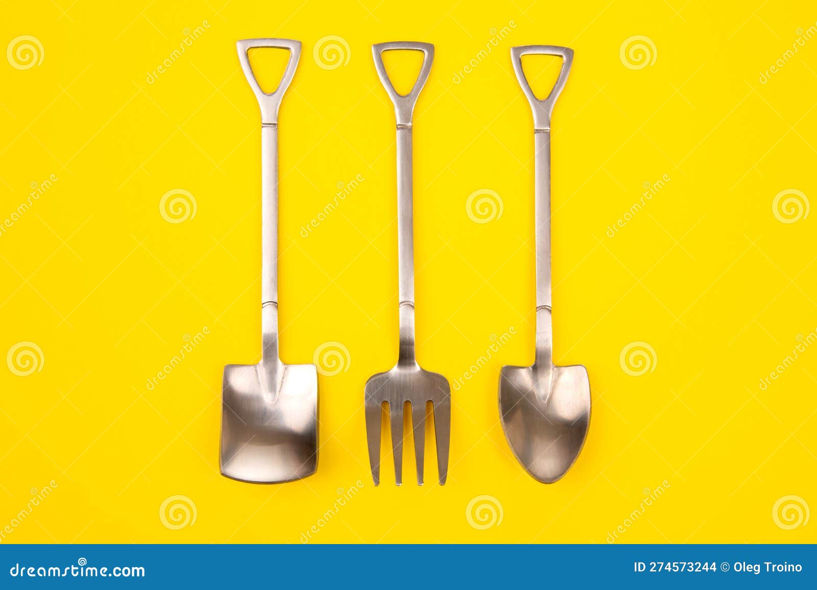 Decorative Fork and Spoons in the Form of Spades on a Colored ...
