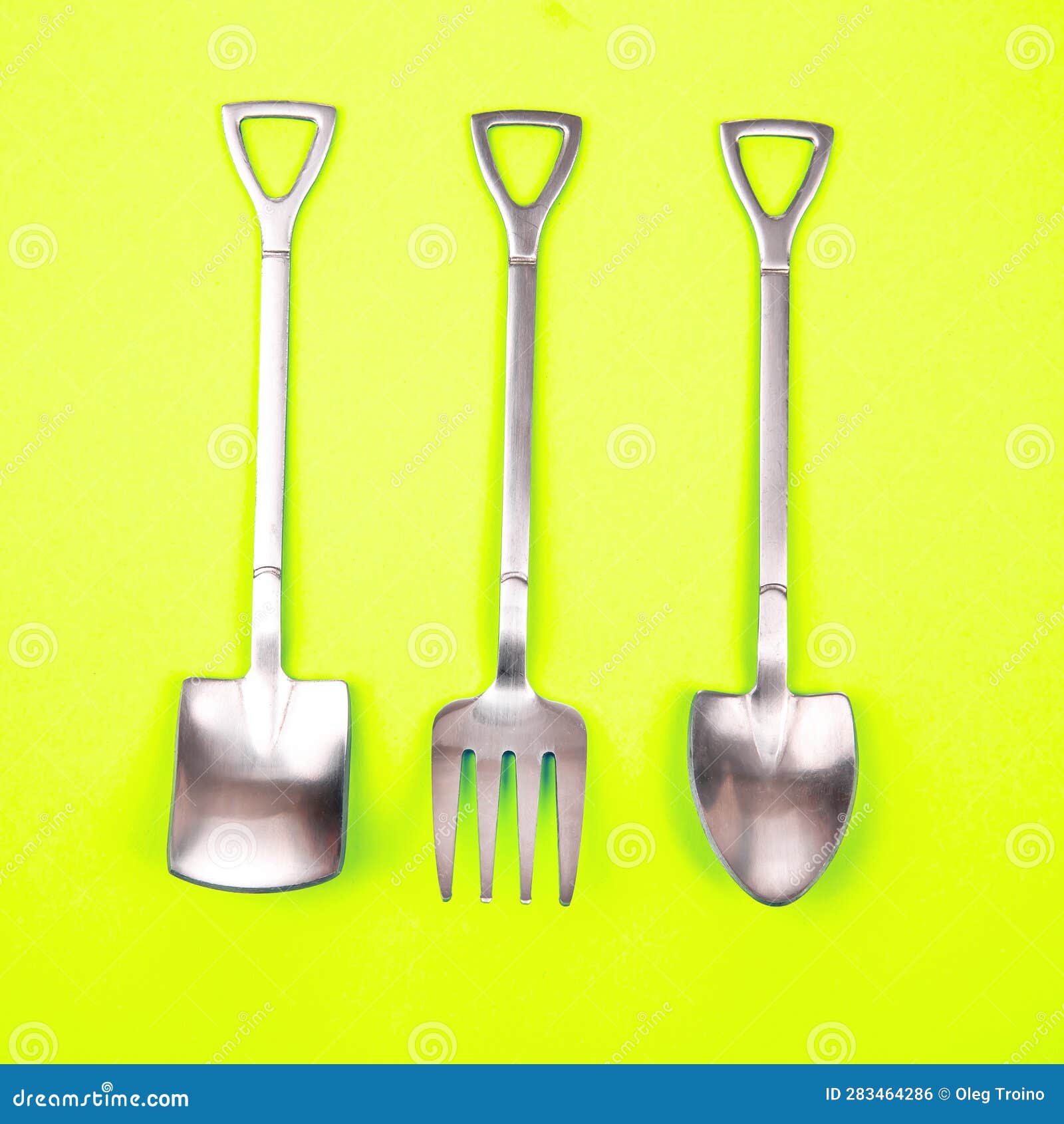 Decorative Fork and Spoons in the Form of Spades on a Colored ...