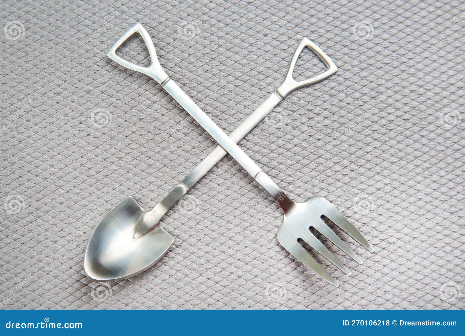 Decorative Fork and Spoons in the Form of Spades on a Gray Background ...