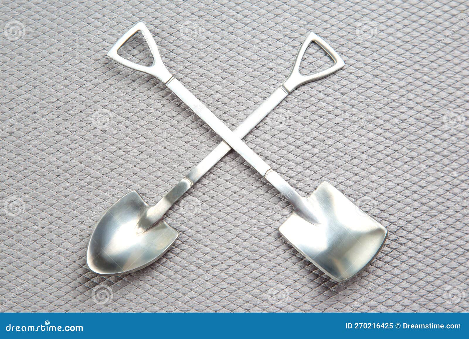 Decorative Fork and Spoons in the Form of Spades on a Gray Background ...
