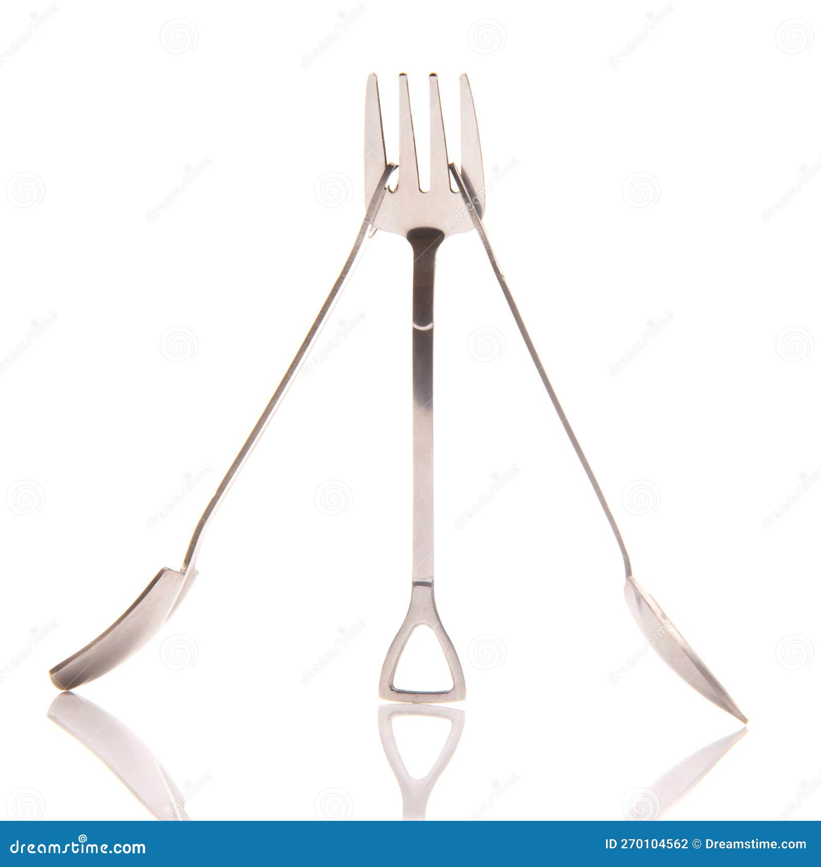 Decorative Fork and Spoons in the Form of Spades on a White Background ...