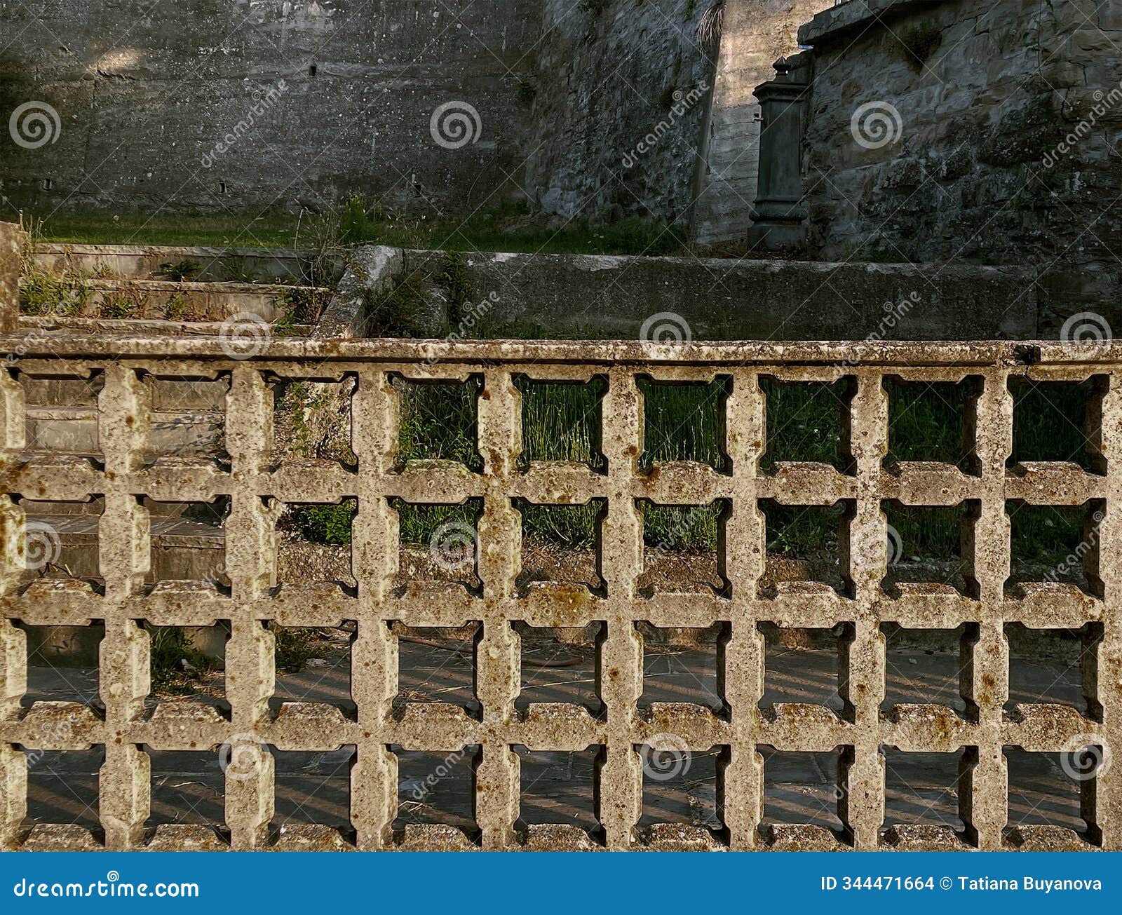 Decorative Fragment of Concrete Fence Stock Photo - Image of window ...