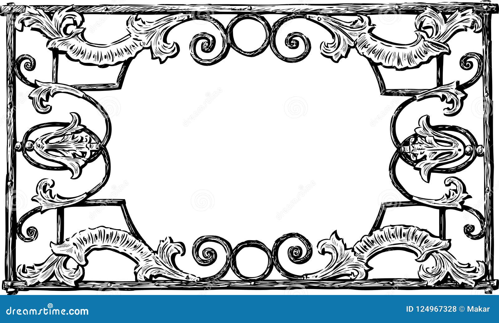 A Decorative Frame in Baroque Style Stock Vector - Illustration of ...