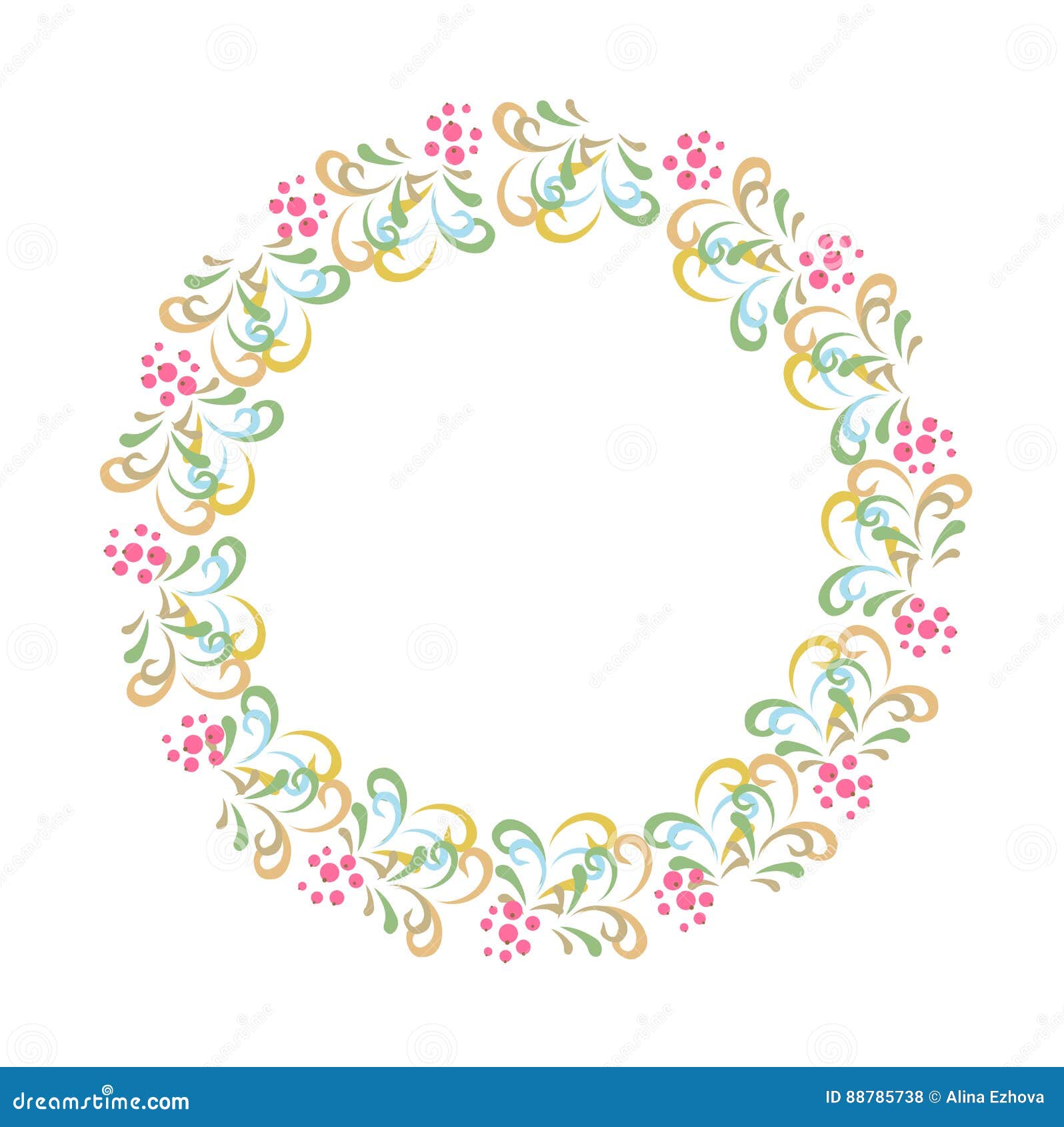 Decorative Frame with Berries. Stock Vector - Illustration of yellow ...