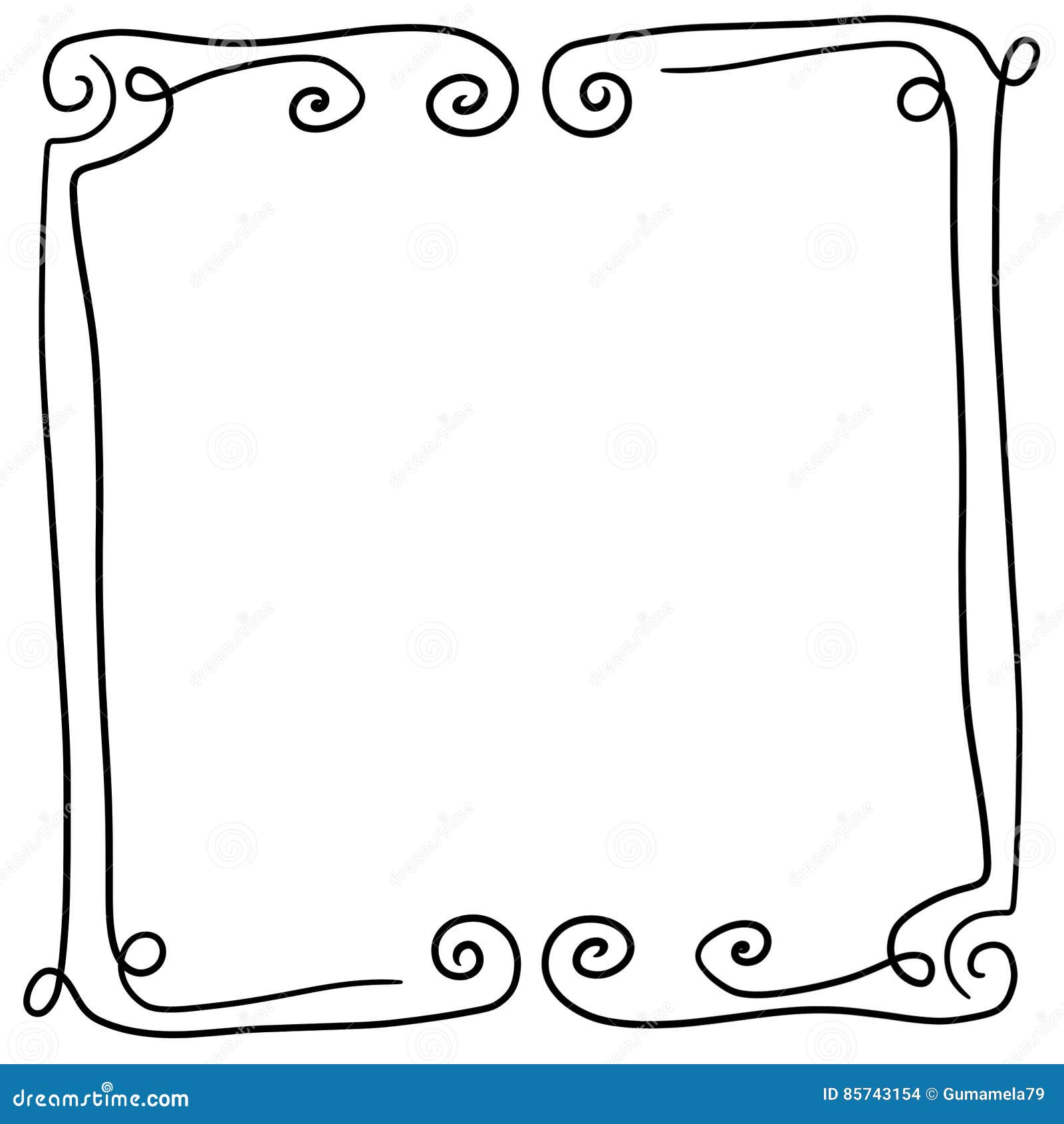 Decorative Frame Border With Curly Cue Royalty-Free Stock Image ...