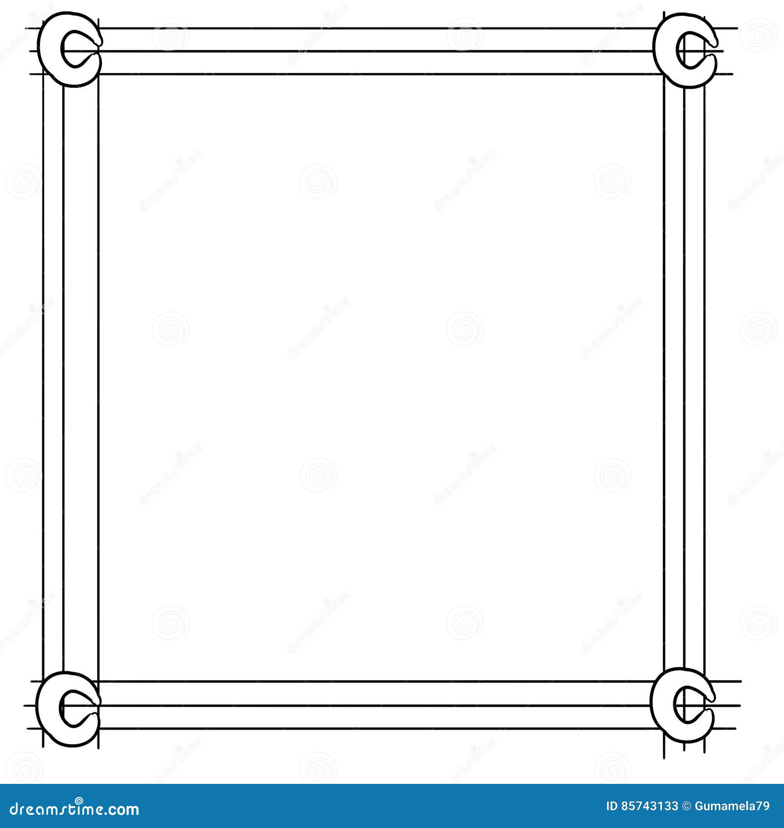 Decorative Frame Border With Moon On Chord Stock Image | CartoonDealer ...