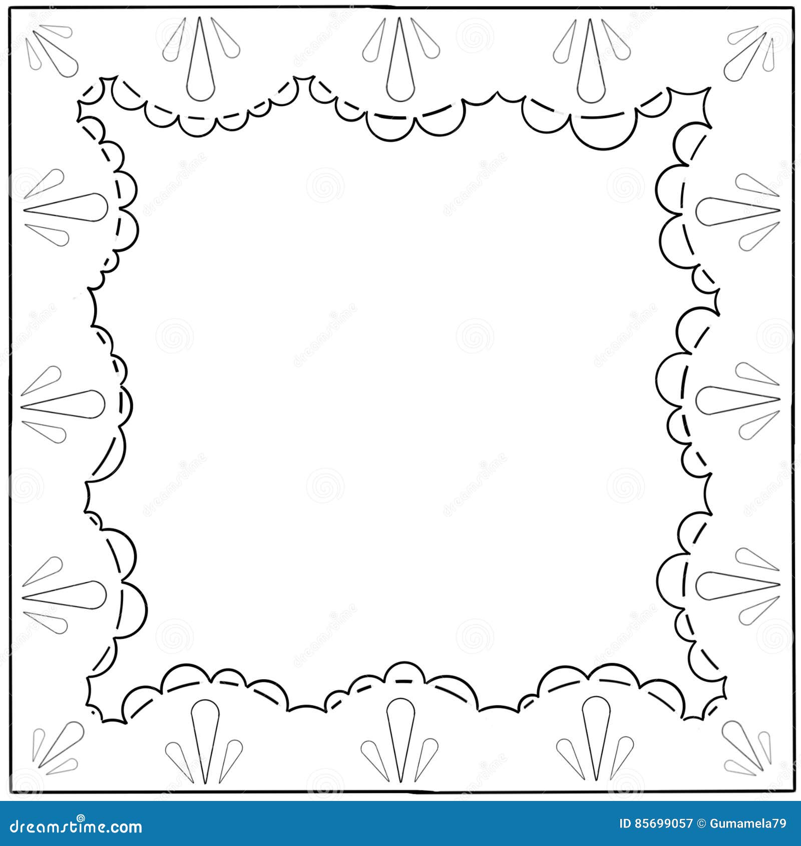 Decorative Frame Border with Tear Drops Stock Illustration ...
