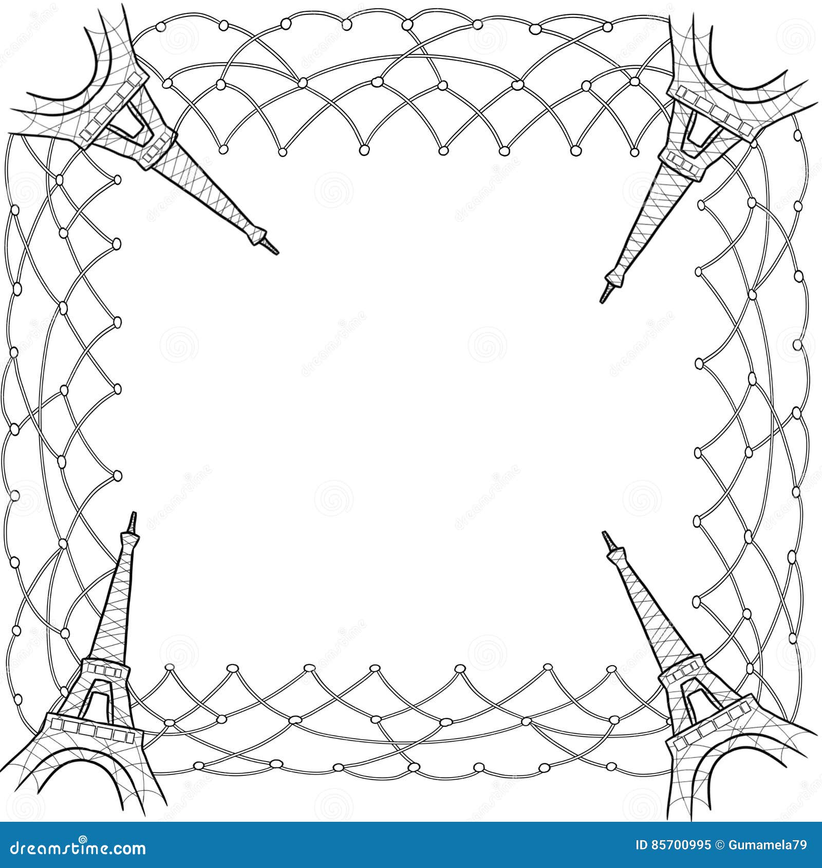 Decorative Frame Border with Tower Tender Stock Illustration ...