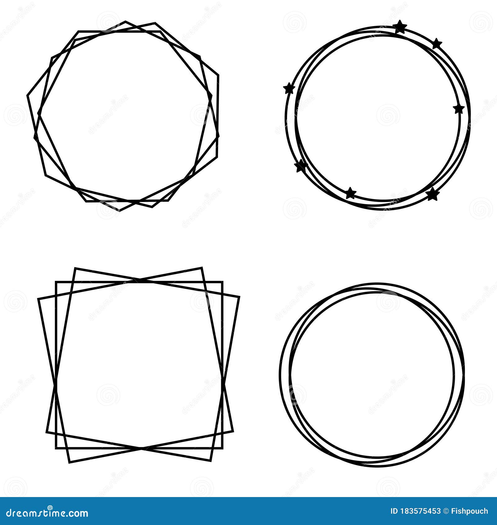 Decorative Frame Borders Geometric Simple Shapes. Stock Vector ...