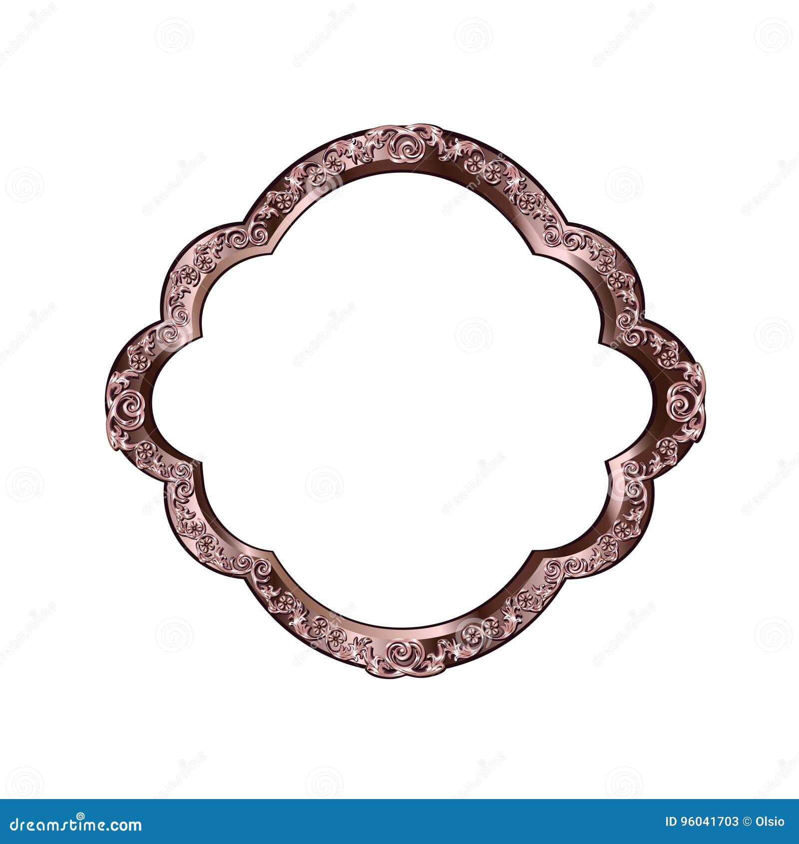Decorative Frame of Bronze Color Stock Vector - Illustration of pattern ...