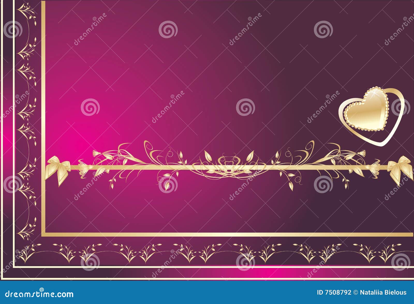 Decorative Frame for Card. Heart and Floral Orname Stock Vector ...