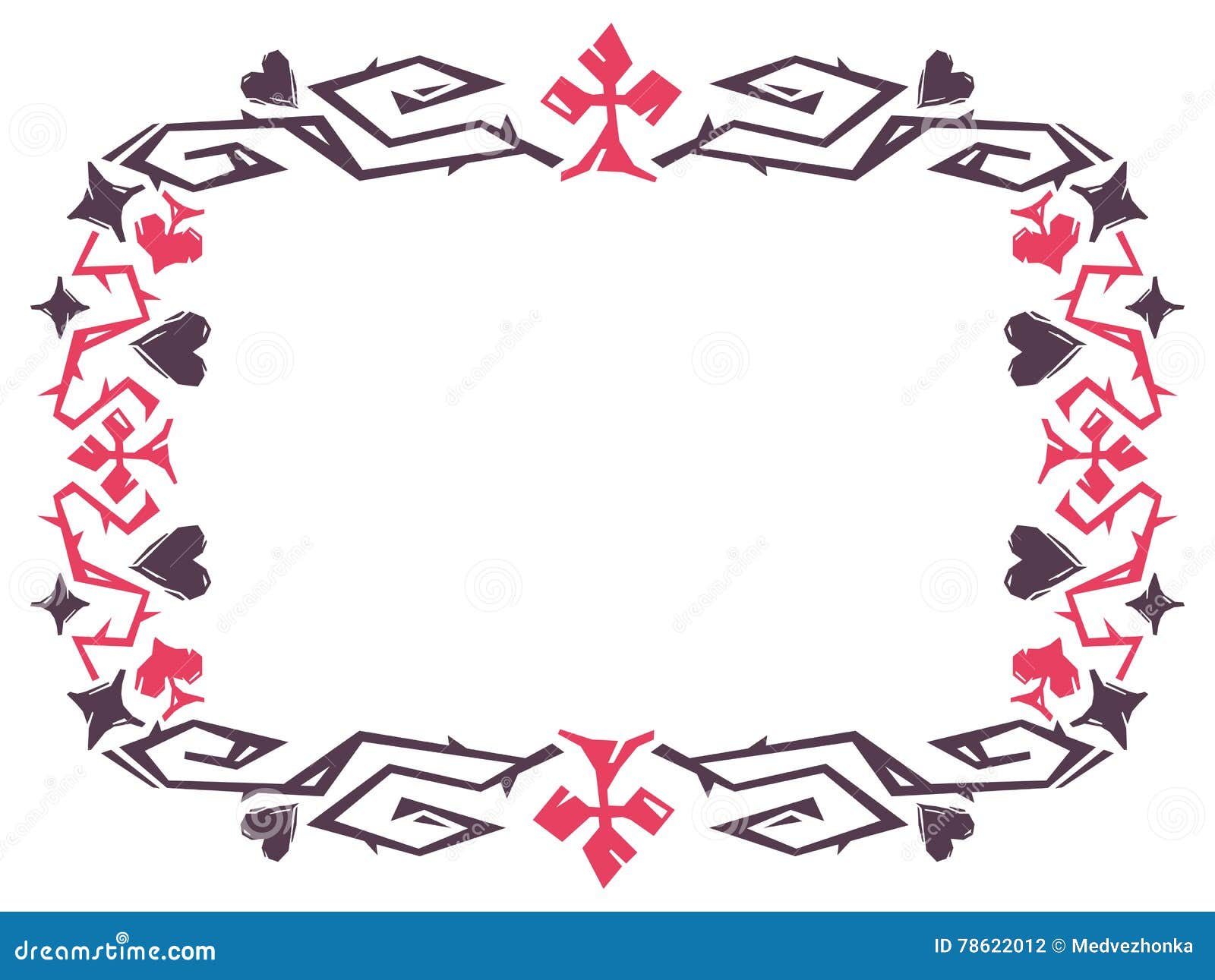 Decorative Frame with Card Suits. Stock Illustration - Illustration of ...