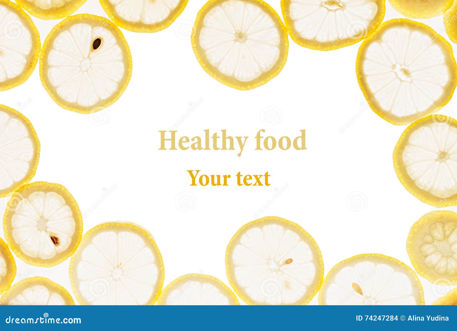 Decorative Frame from Circles of Lemon Slices on a White Background ...