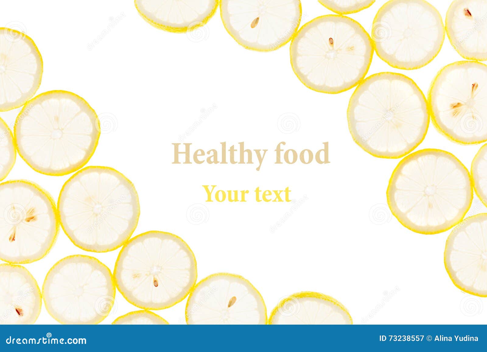 Decorative Frame from Circles of Lemon Slices on a White Background ...