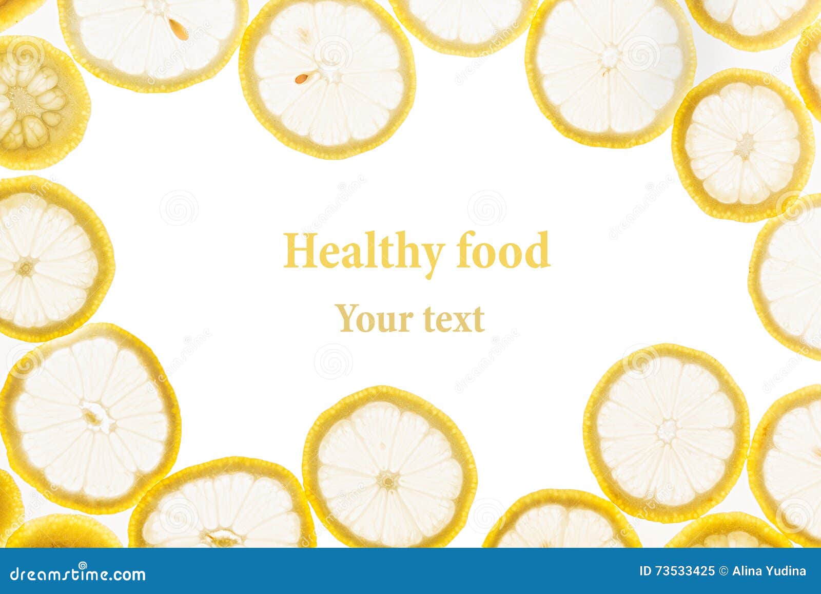 Decorative Frame from Circles of Lemon Slices on a White Background ...