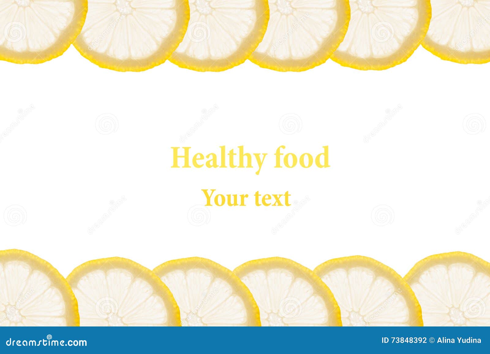 Decorative Frame from Circles of Lemon Slices on a White Background ...