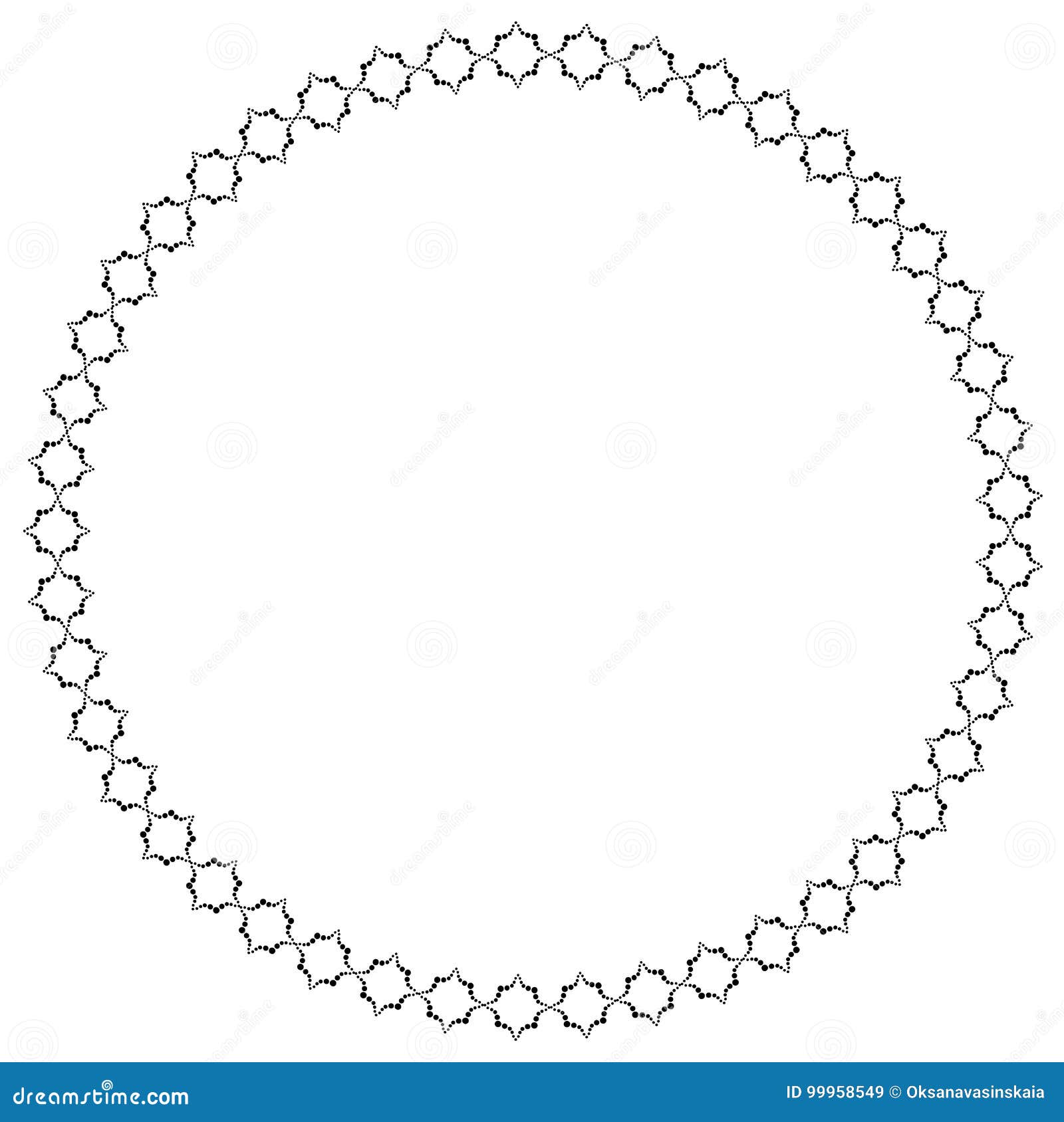 Decorative Frame from Circles. Round Shape. Geometric Pattern in Black ...