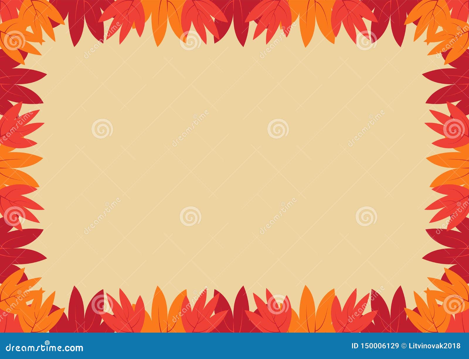 Decorative Frame of Colorful Autumn Leaves. Rectangular Composition A4 ...