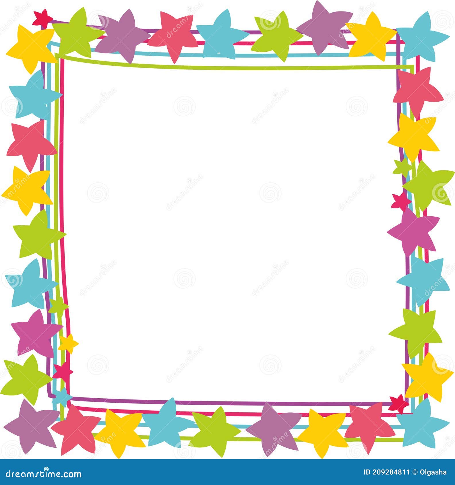 Decorative Frame with Stars Stock Vector - Illustration of cord ...