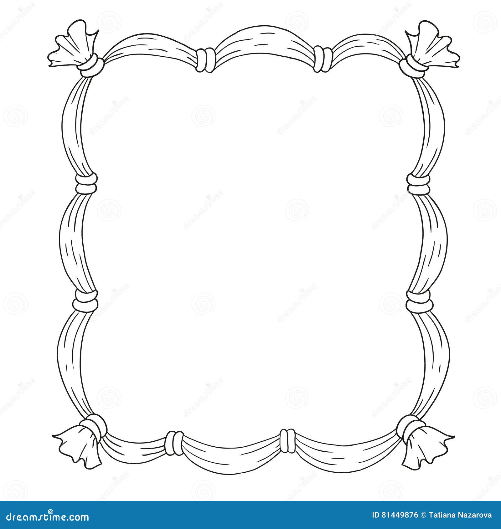 Decorative Frame. Contour Frame with Ribbons Stock Illustration ...