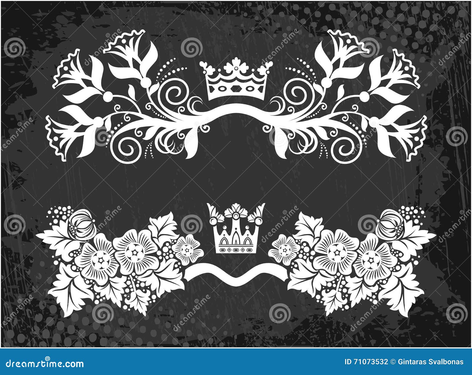 Decorative Frame with Crown Stock Vector - Illustration of ornament ...