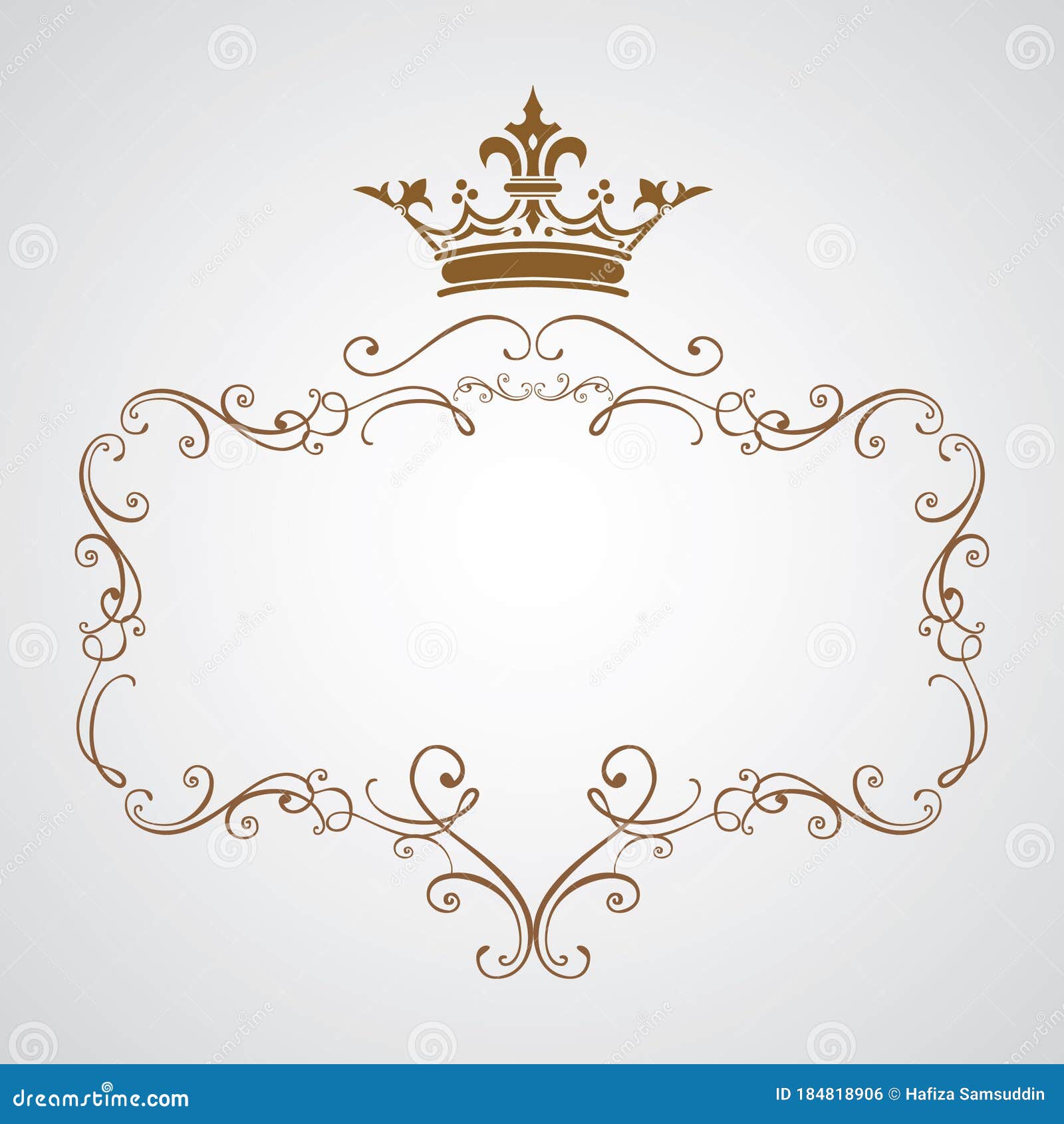 Decorative Frame with Crown. Vector Illustration Decorative Background ...