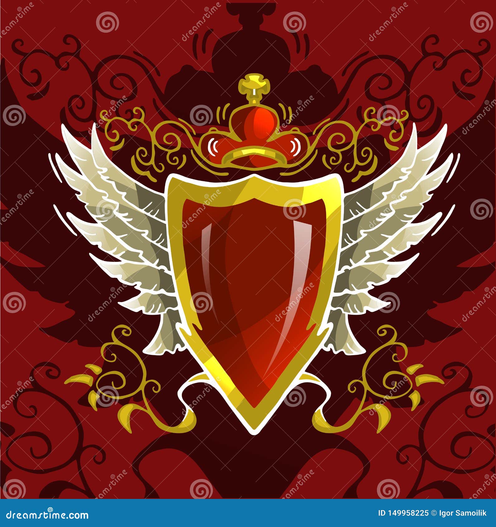 Decorative Frame. Fabulous Shield Stock Vector - Illustration of emblem ...